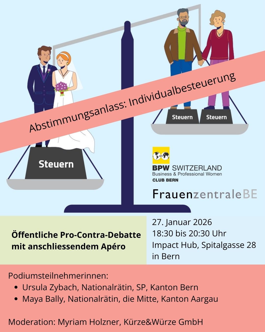 Abstimmungsanlass: Individualbesteuerung am 27. Januar | FrauenzentraleBE